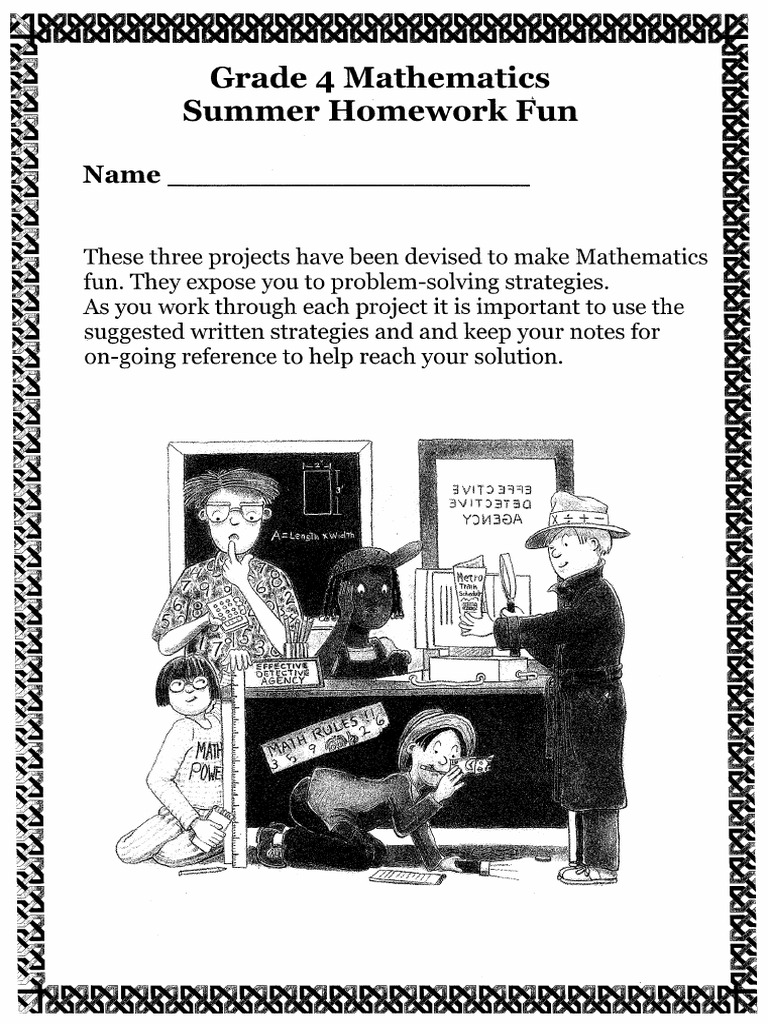 Grade 4 Summer Homework Fun | PDF
