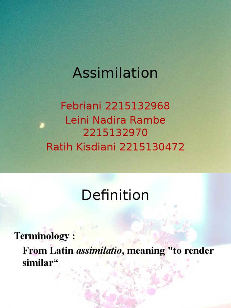 An Analysis of Assimilation: Types, Examples, and Purpose in Connected ...