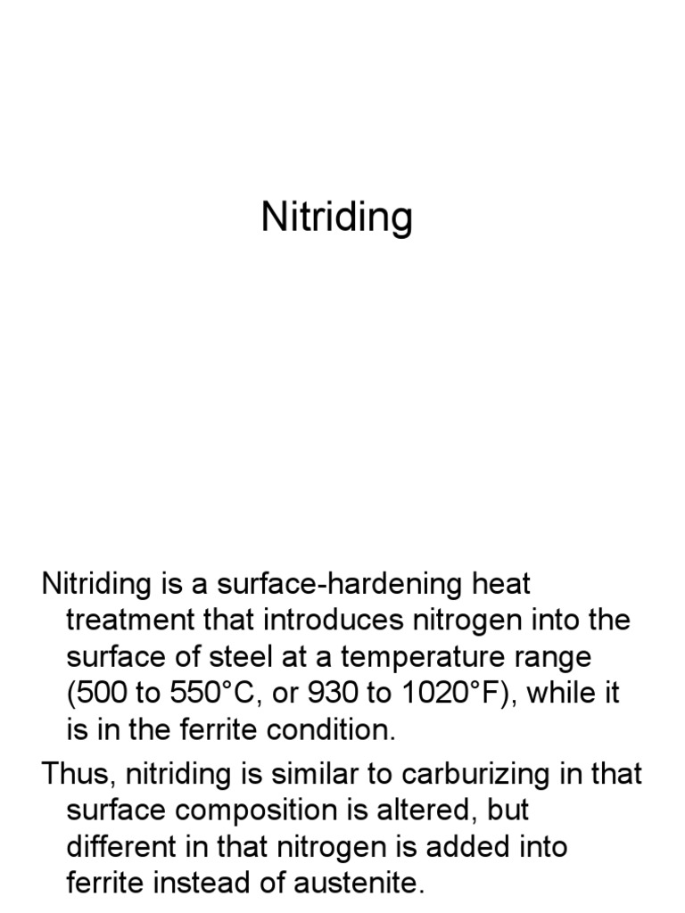 Nitriding: Surface Hardening Process | PDF | Steel | Industrial Processes