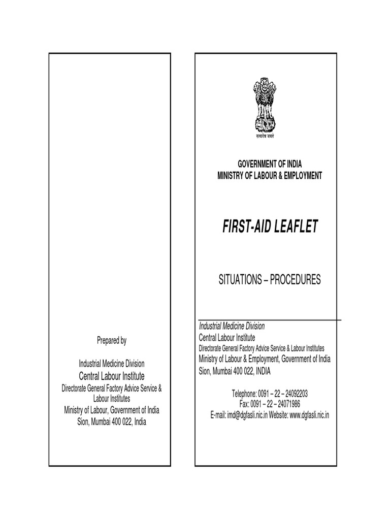 First Aid Leaflet | PDF | First Aid | Cardiopulmonary Resuscitation
