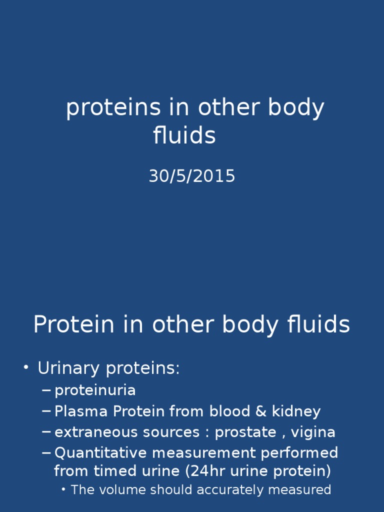 Protein in Other Fluids | PDF | Cerebrospinal Fluid | Medicine