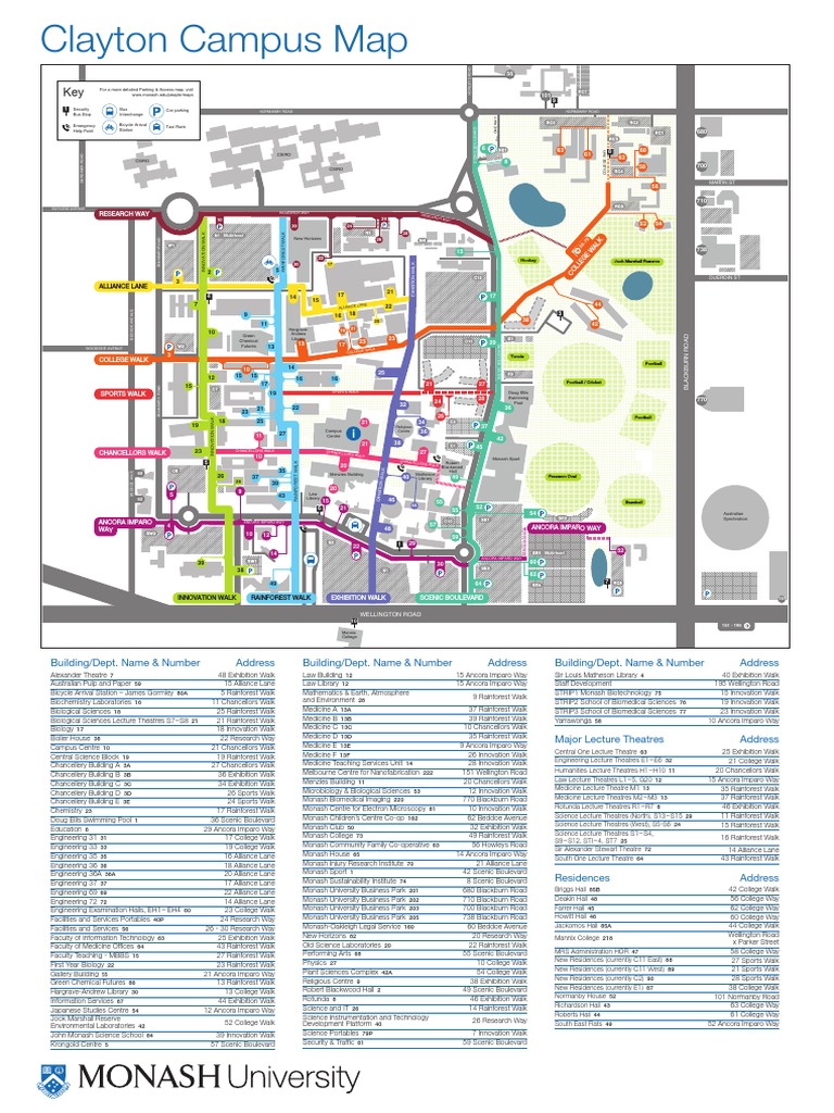 Clayton Campus Map | PDF | Science And Technology | Science