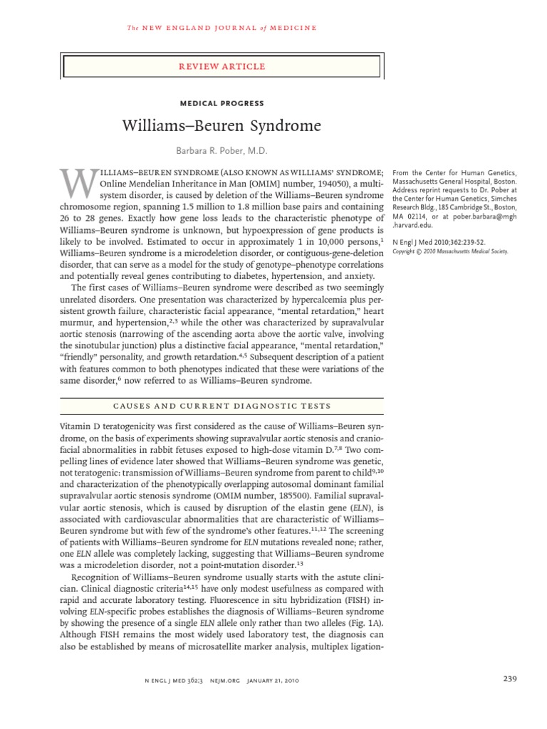 NEJM WBS MedicalProgress | PDF | Aorta | Gene