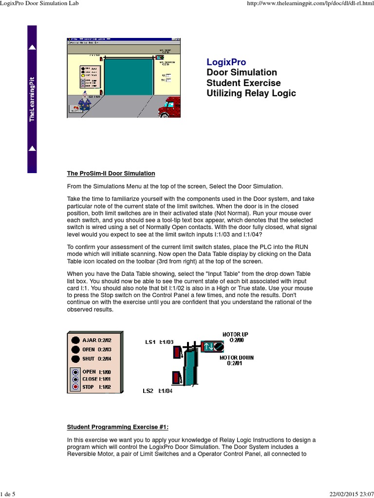 Logixpro Door Simulation Lab Pdf Switch Simulation