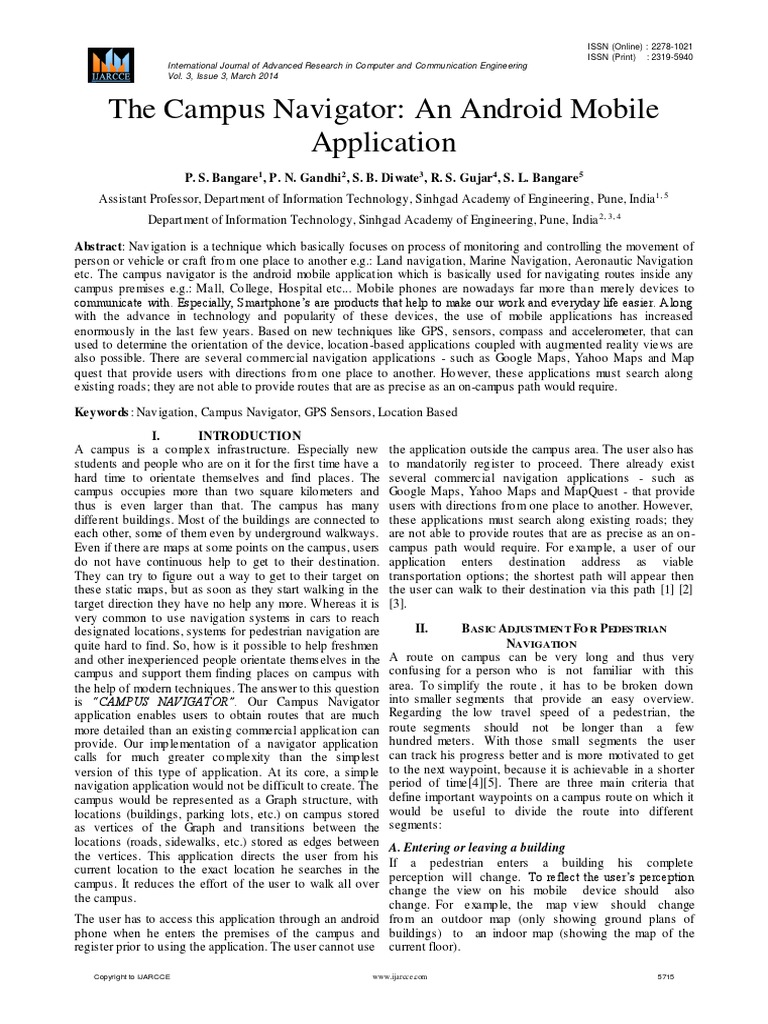 IJARCCE8H A Pritam The Campus Navigator | PDF | Map | Android (Operating System)