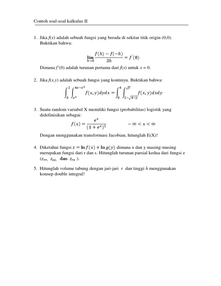 Soal Kalkulus II | PDF
