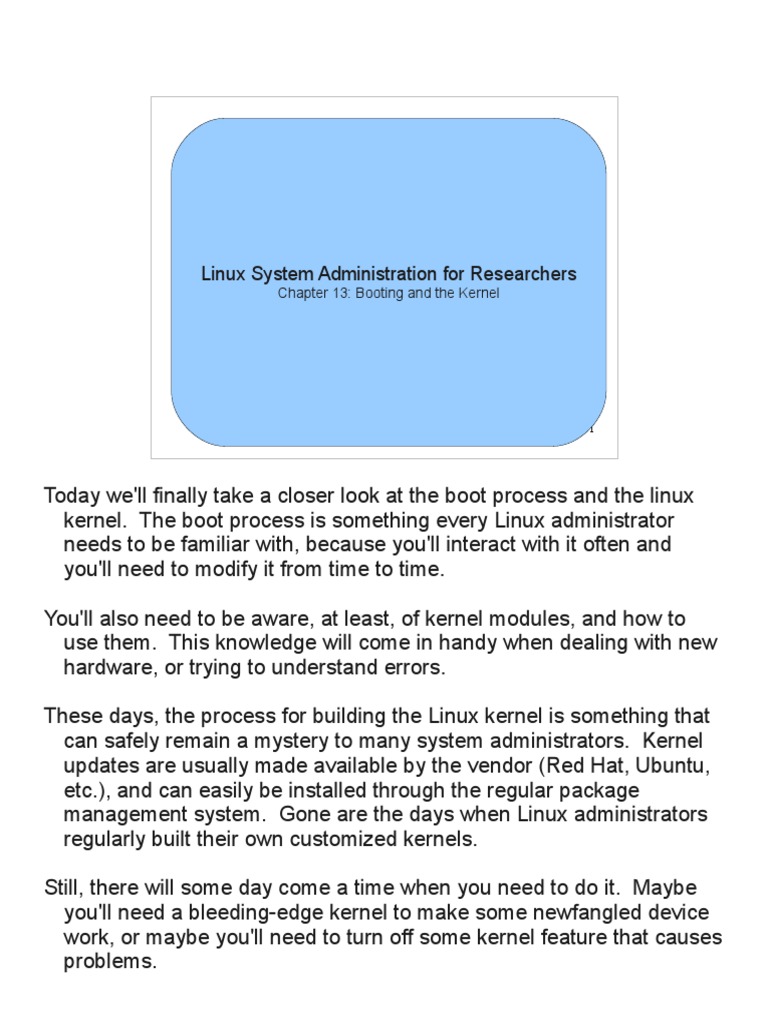Linux Booting and Kernel Guide | PDF | Booting | File System