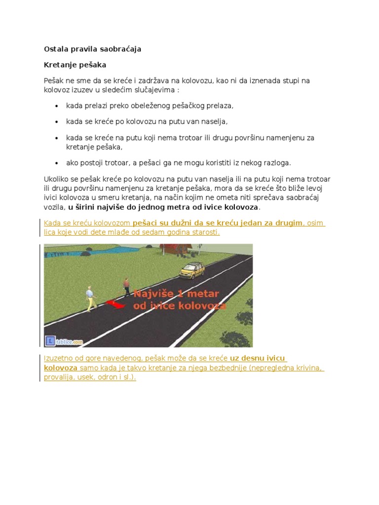 Ostala Pravila Saobraćaja | PDF
