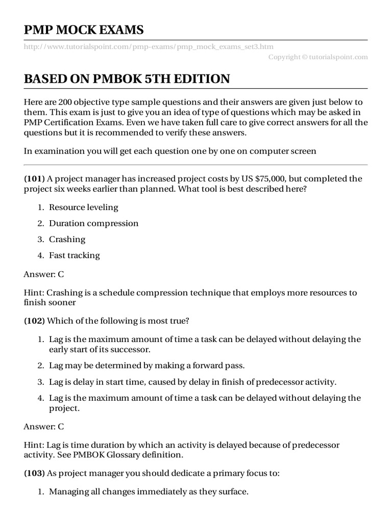 PMP Mock Exams Set3 | PDF