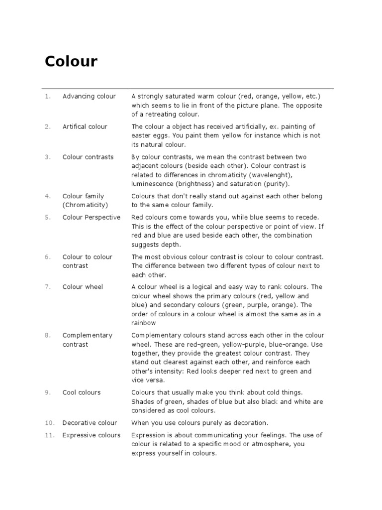 Colour | PDF | Blue | Color