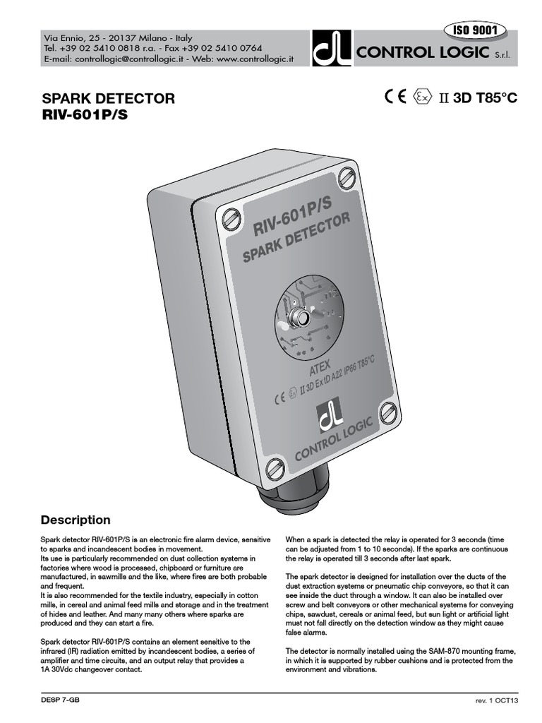 Spark Detector RIV-601P/S II 3D T85°C: Control Logic | PDF | Relay ...