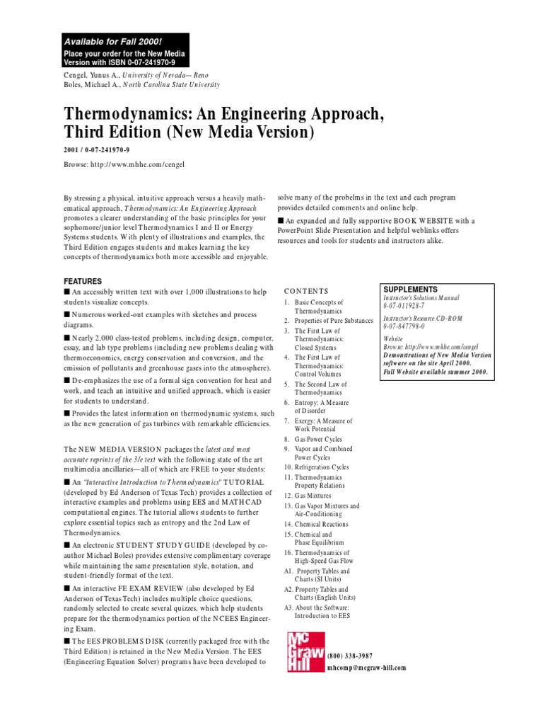 Thermodynamics Engineering Approach | PDF | Thermodynamics | Entropy