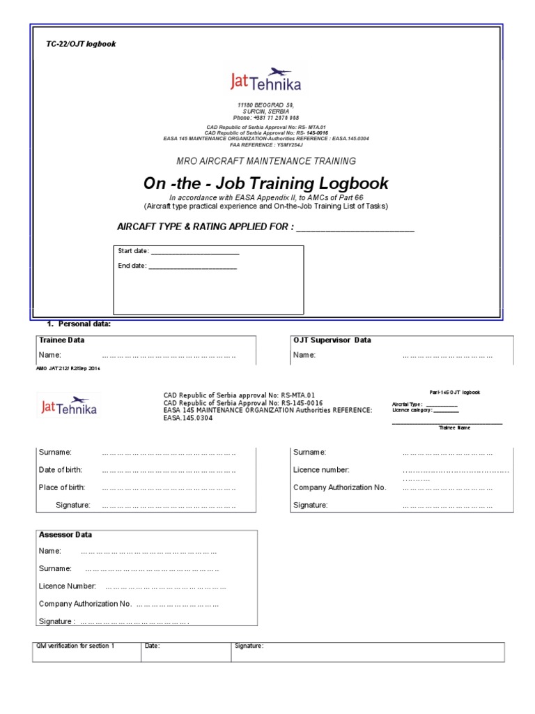 TC 22 OJT Logbook R6 | PDF | Business