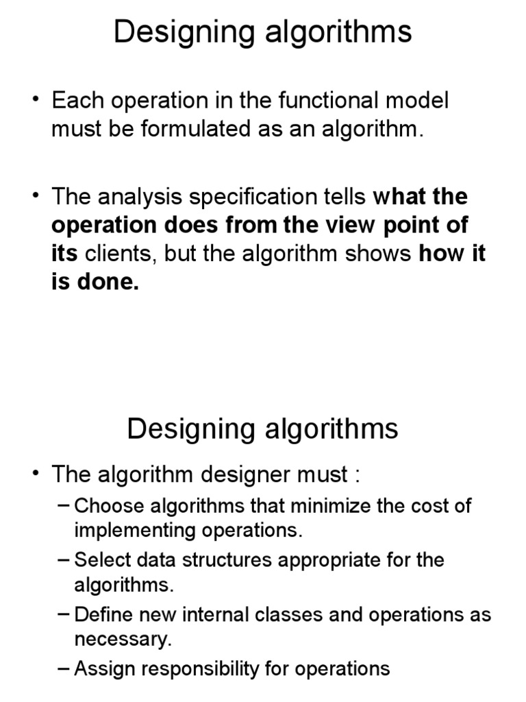 Designing Algorithms | PDF | Algorithms | Class (Computer Programming) Designing Algorithms | PDF | Algorithms | Class (Computer Programming)