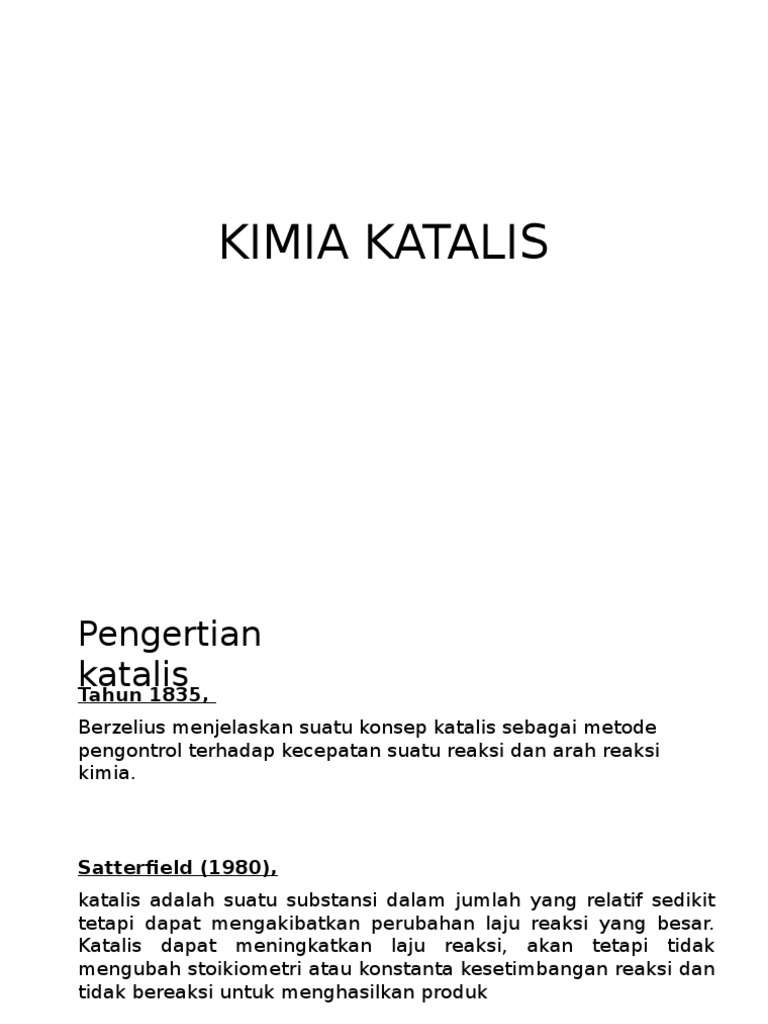 Kimia Katalis - 1 | PDF | Katalisis | Reaktor Kimia