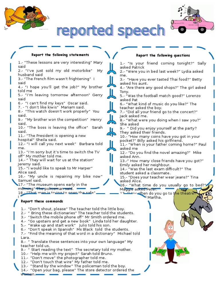 Reported Speech All Types Separated | PDF