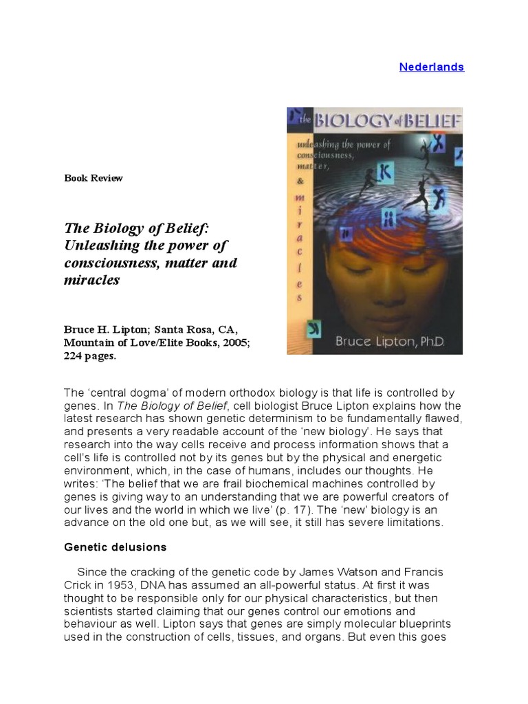 Review of The Biology of Belief | PDF | Gene | Placebo