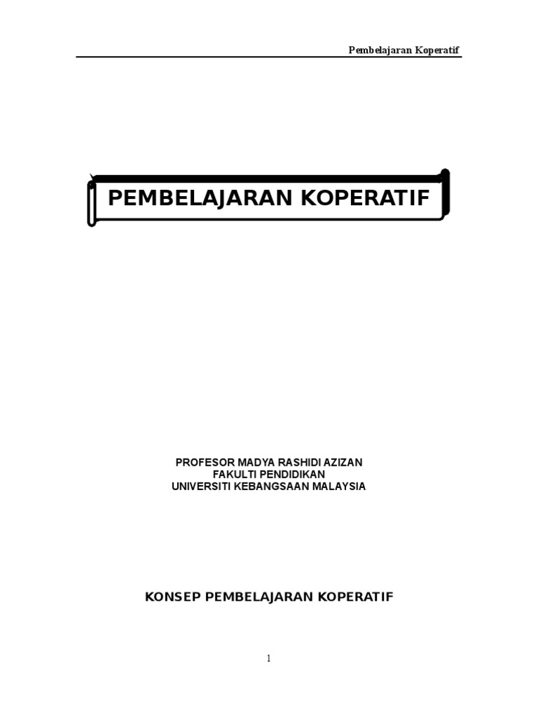 Pembelajaran Koperatif | PDF