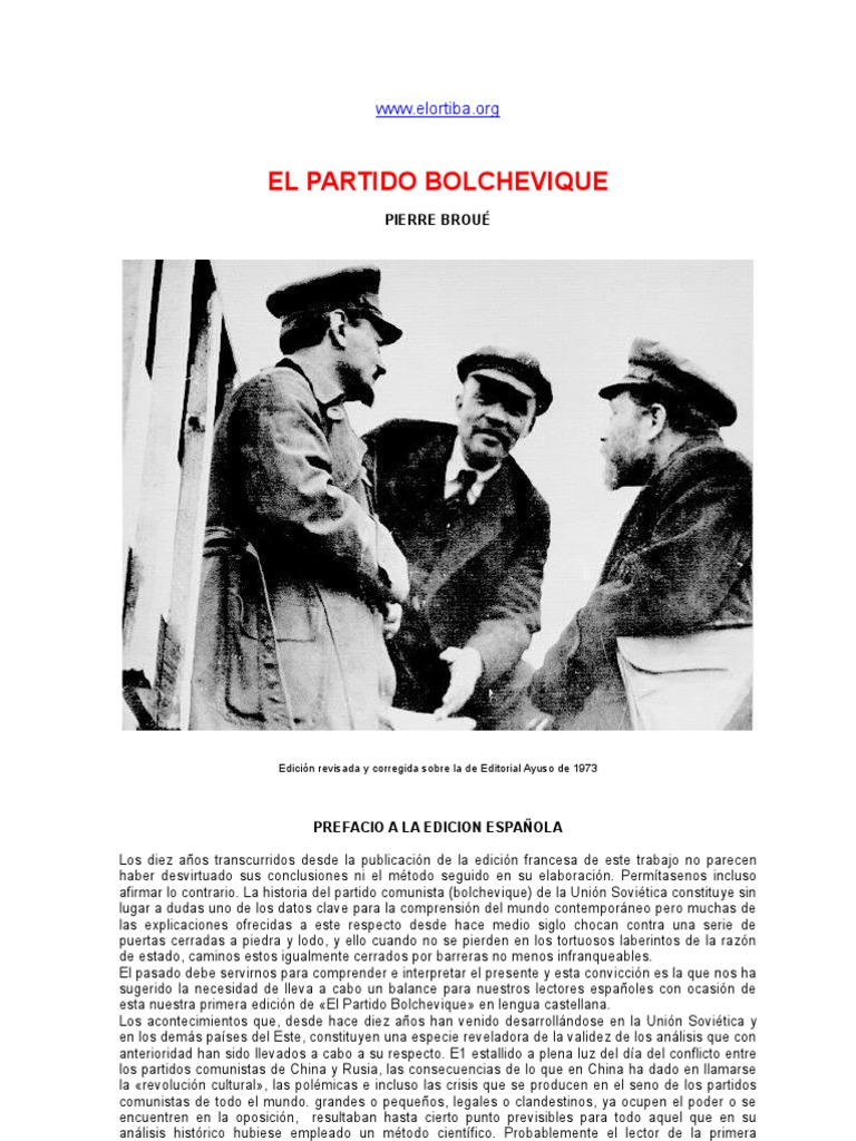 Pierre Broué, El partido Bolchevique | Historiografía | Rusia