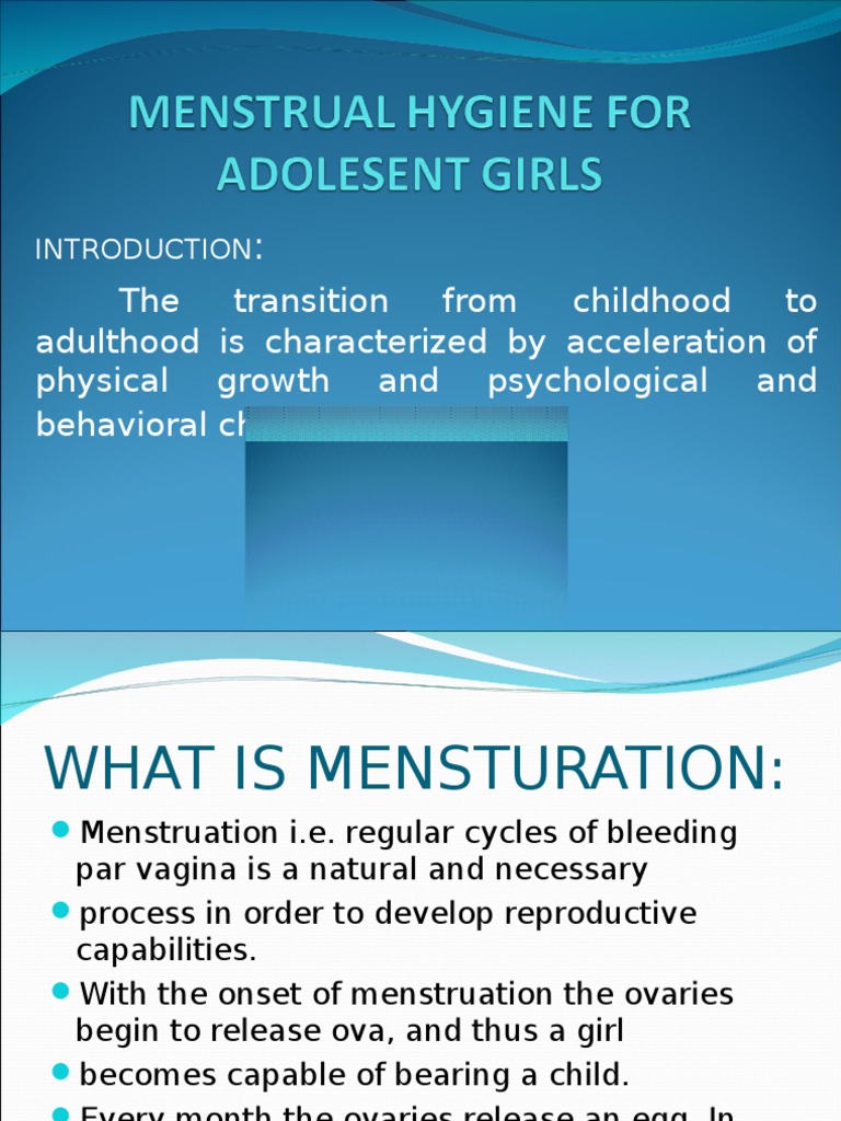 Menstrual Hygiene Education for Students | PDF | Menstruation ...