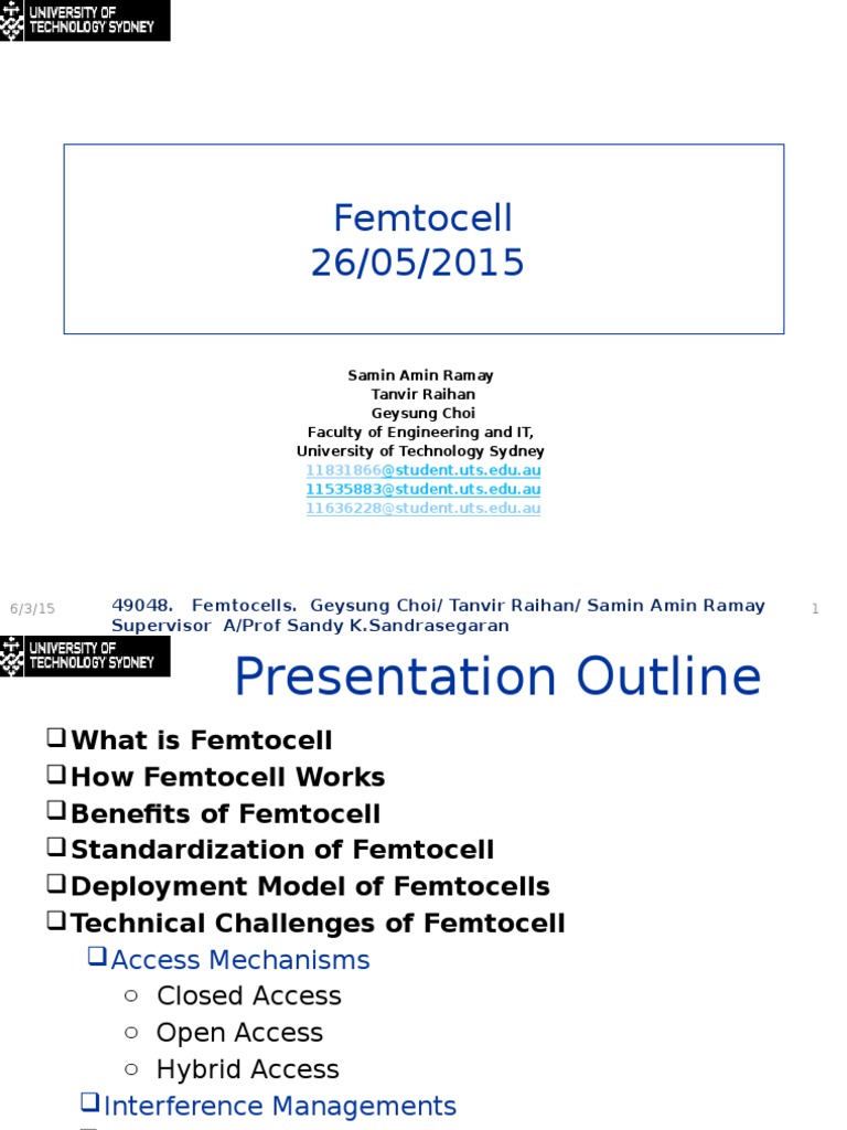 Overview of Femtocell Technology | PDF | Telecommunications Engineering ...