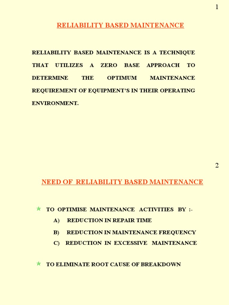 Reliability Based Maintenance | PDF | Reliability Engineering | Bearing ...