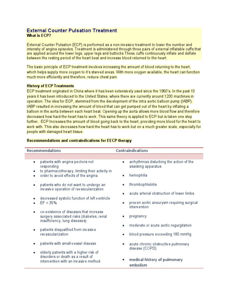 External Counter Pulsation Overview | PDF | Blood Pressure | Angina ...