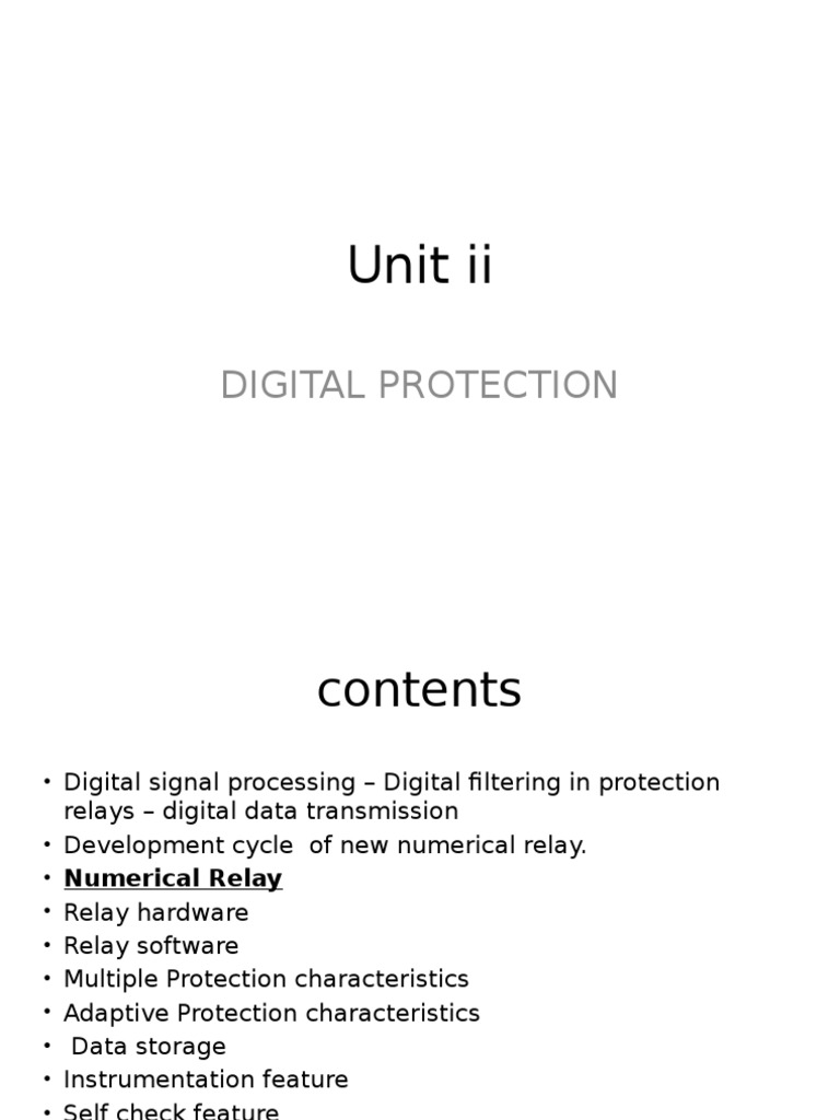 Unit Ii: Digital Protection | PDF | Digital Signal Processing ...