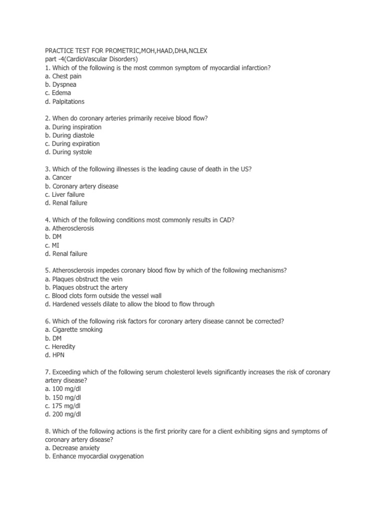 Prometric 4 | PDF | Heart | Myocardial Infarction