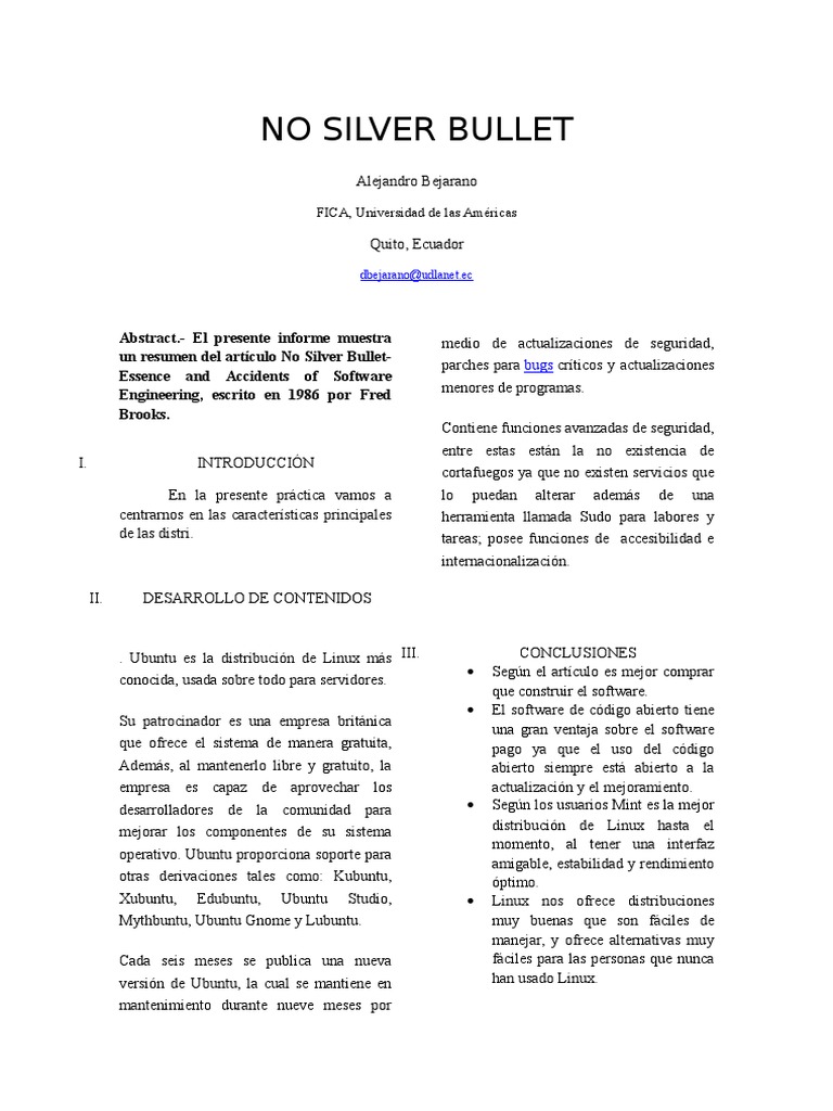 No Silver Bullet | PDF | Ubuntu (sistema operativo) | Software