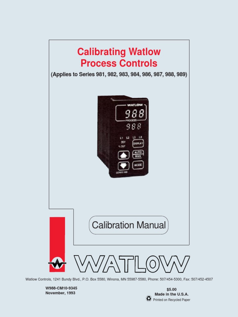 Calibrating Watlow Process Controls: Calibration Manual | Download Free PDF | Parameter ...