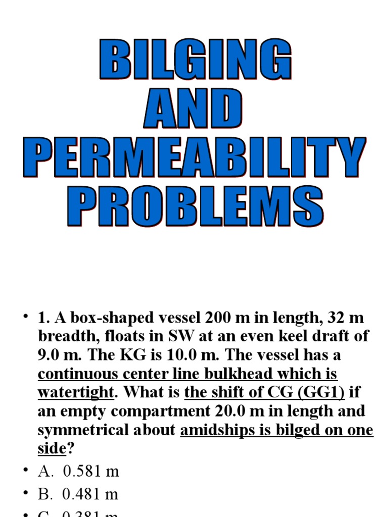 Revised CHS - Bilging Prob 1-7 | PDF | Buoyancy | Boats