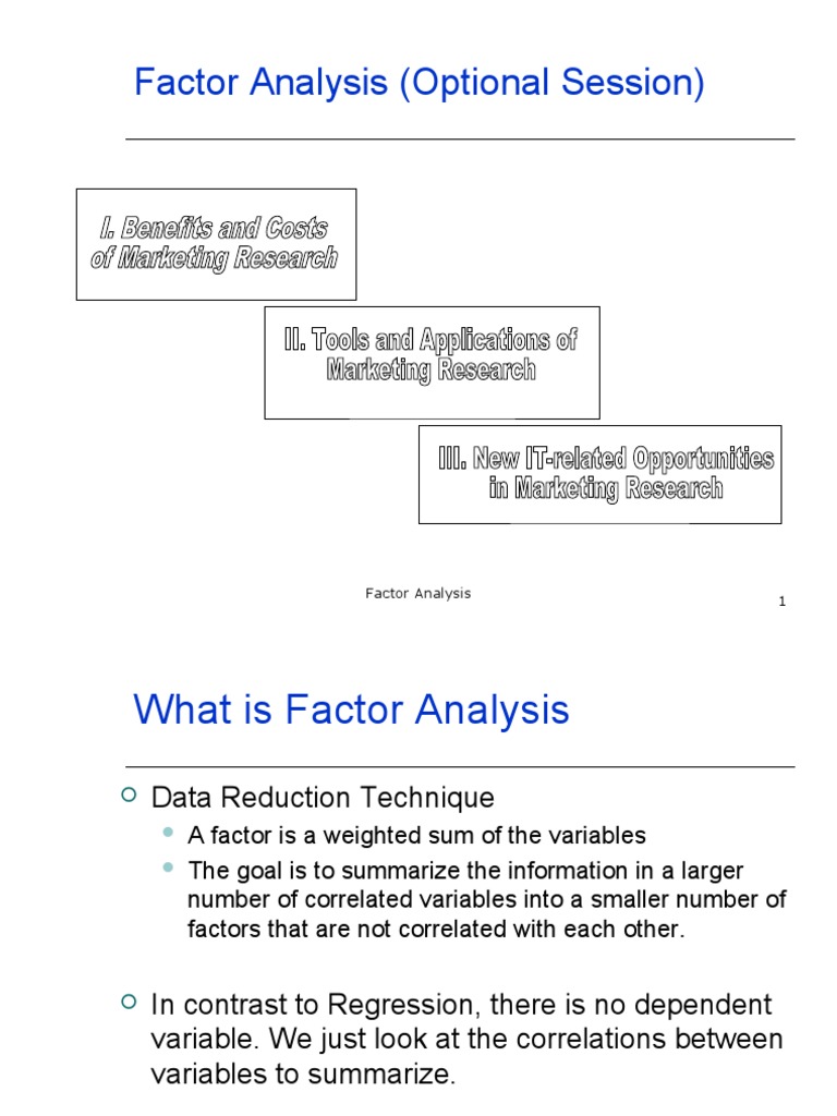 Factor Analysis (Optional Session) | Download Free PDF | Factor Analysis | Principal Component ...