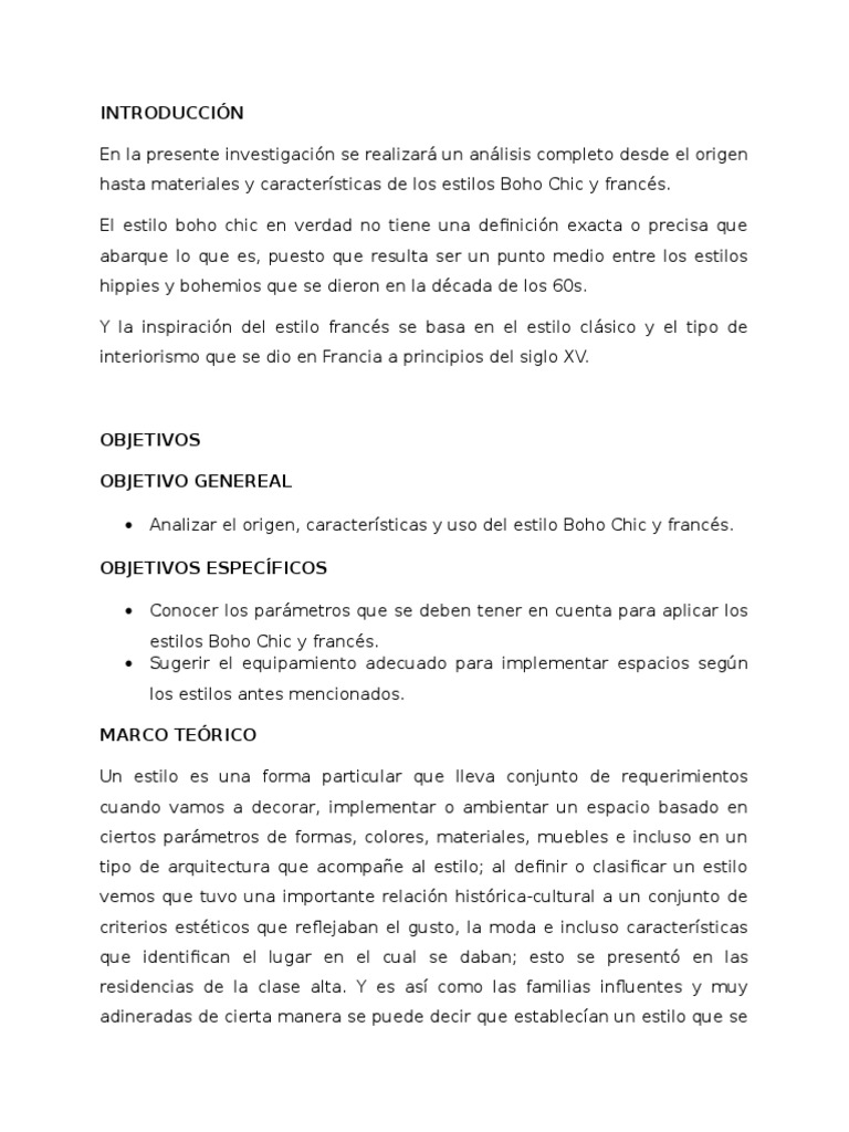 ESTILOS Boho Chic y Francés | PDF | Mueble | Color