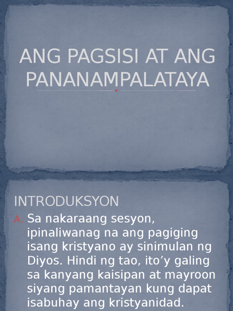Ang Pagsisi at Ang Pananampalataya | PDF