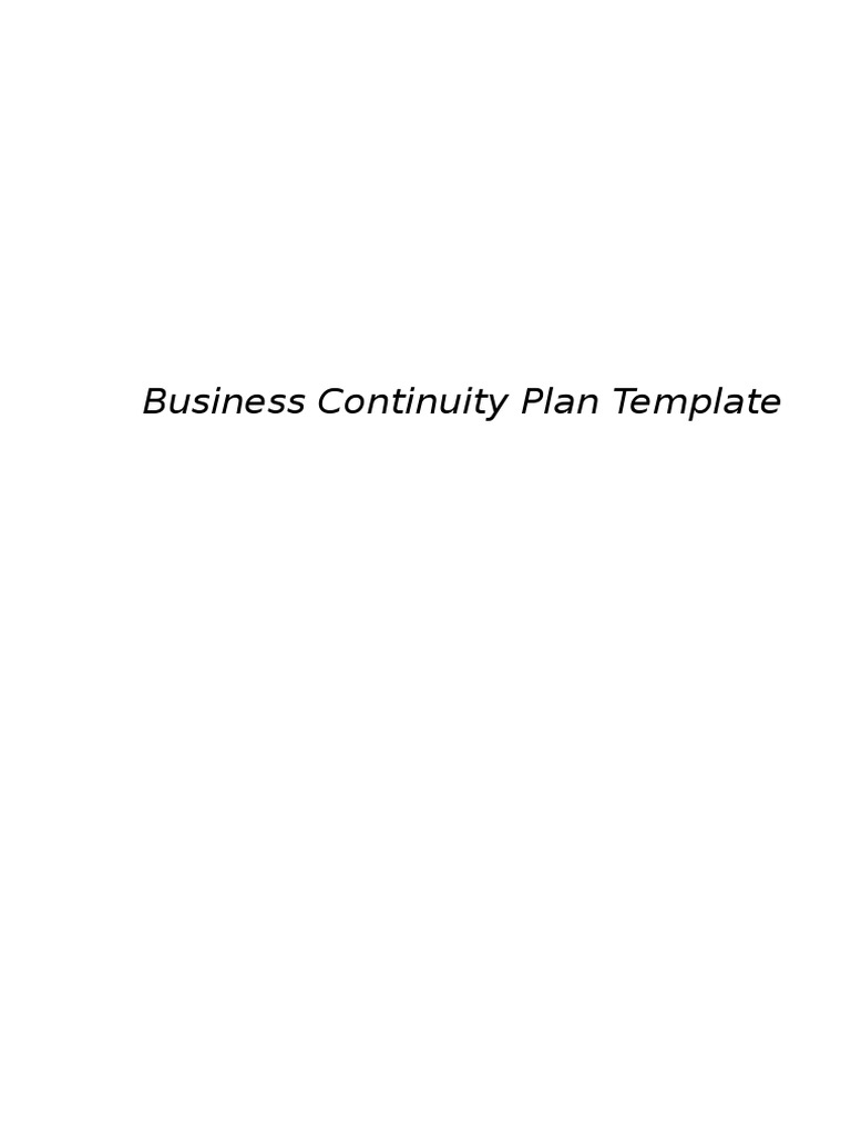 Business Continuity Plan Template | PDF | Business Continuity ...