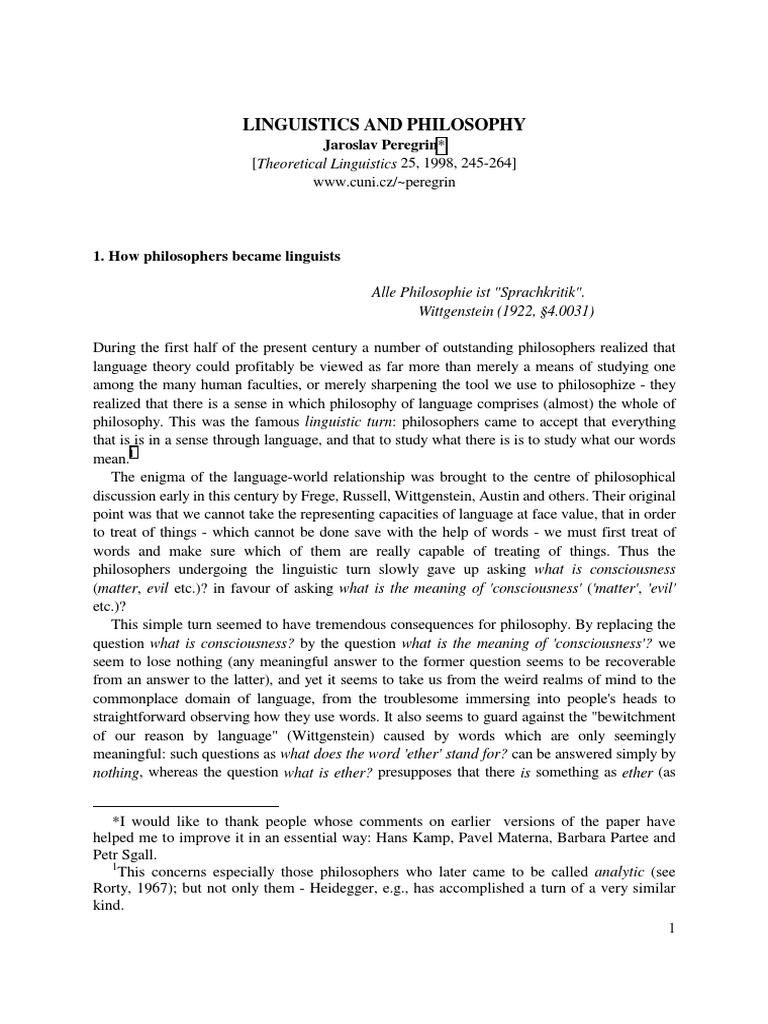 Linguistics and Philosophy | PDF | Semantics | Logic