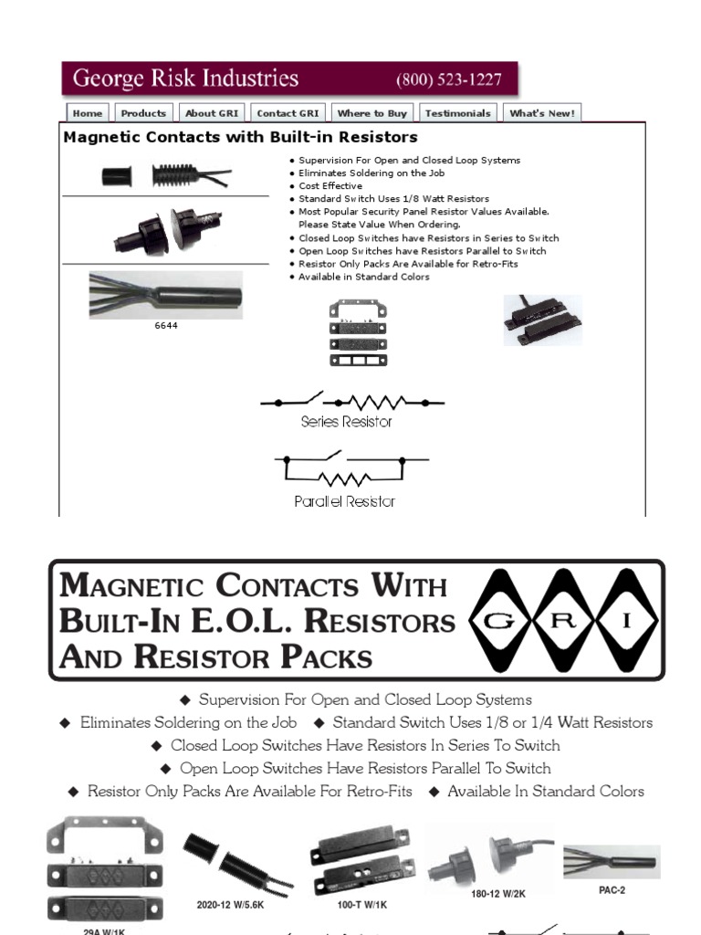 GRI 180-12-B-W1K Data Sheet | Download Free PDF | Resistor | Switch