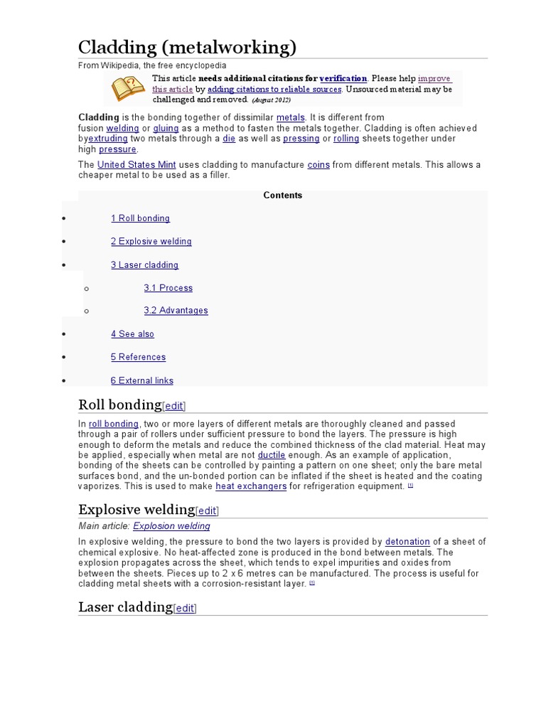 Cladding (Metalworking) : Roll Bonding | Download Free PDF | Manmade ...