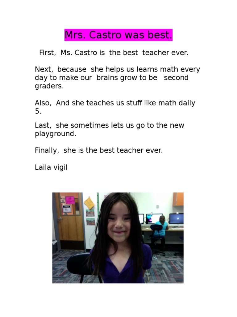 Why Ms. Castro is the Best Teacher | PDF