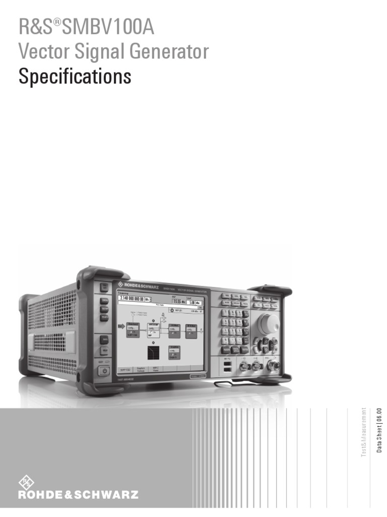 Specifications: R&S®SMBV100A Vector Signal Generator