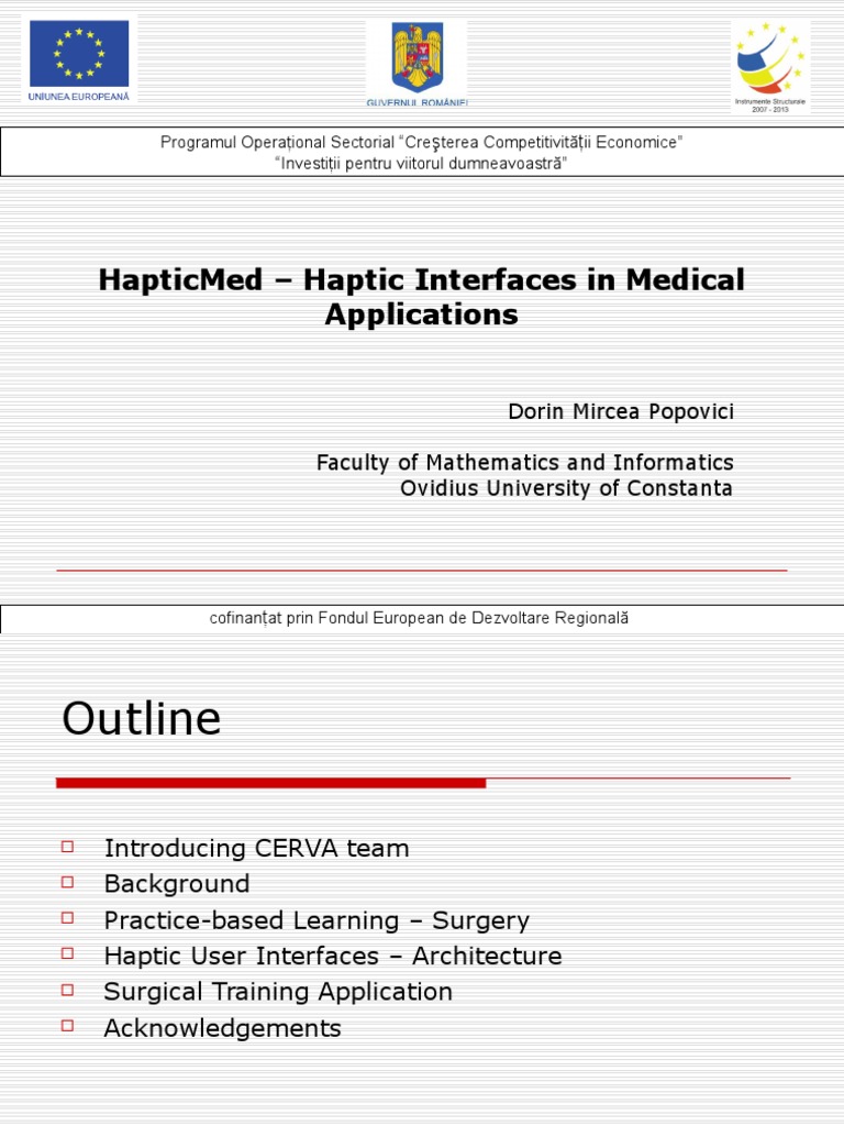 Hapticmed - Haptic Interfaces in Medical Applications | PDF ...