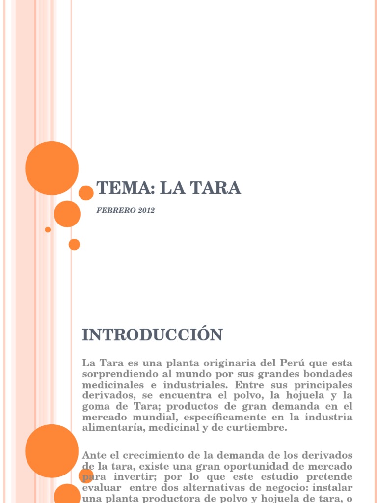 La Tara en El Perú | PDF | Perú | Industrias