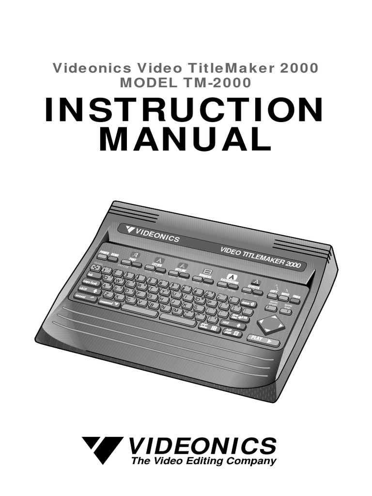 Videonics Titlemaker 2000 User Manual | PDF | Videocassette Recorder ...