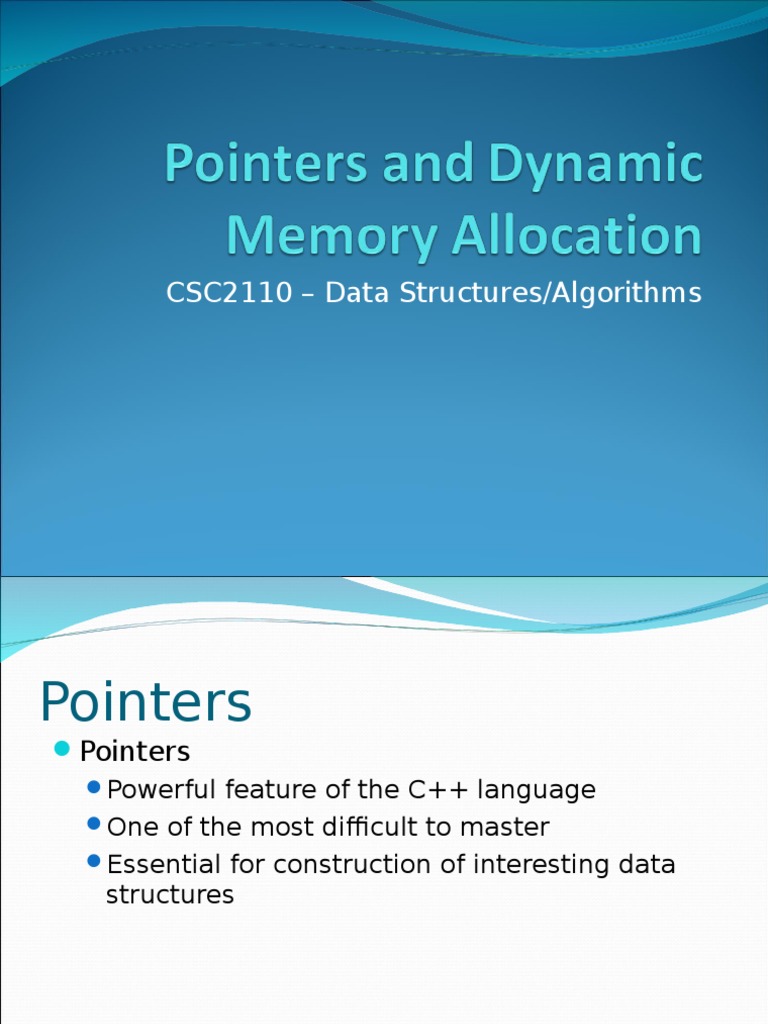 Csc2110 Data Structuresalgorithms Pdf Pointer Computer Programming Variable Computer