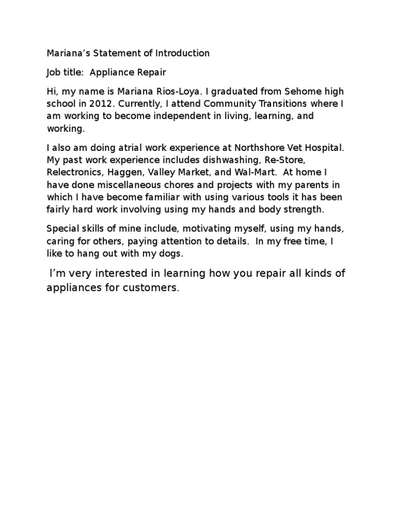 Informational Interview Statement | PDF | Self-Improvement