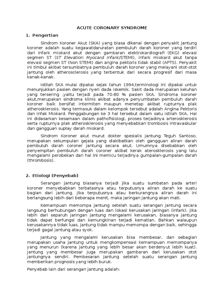 Askep ACS | PDF | Sains & Matematika