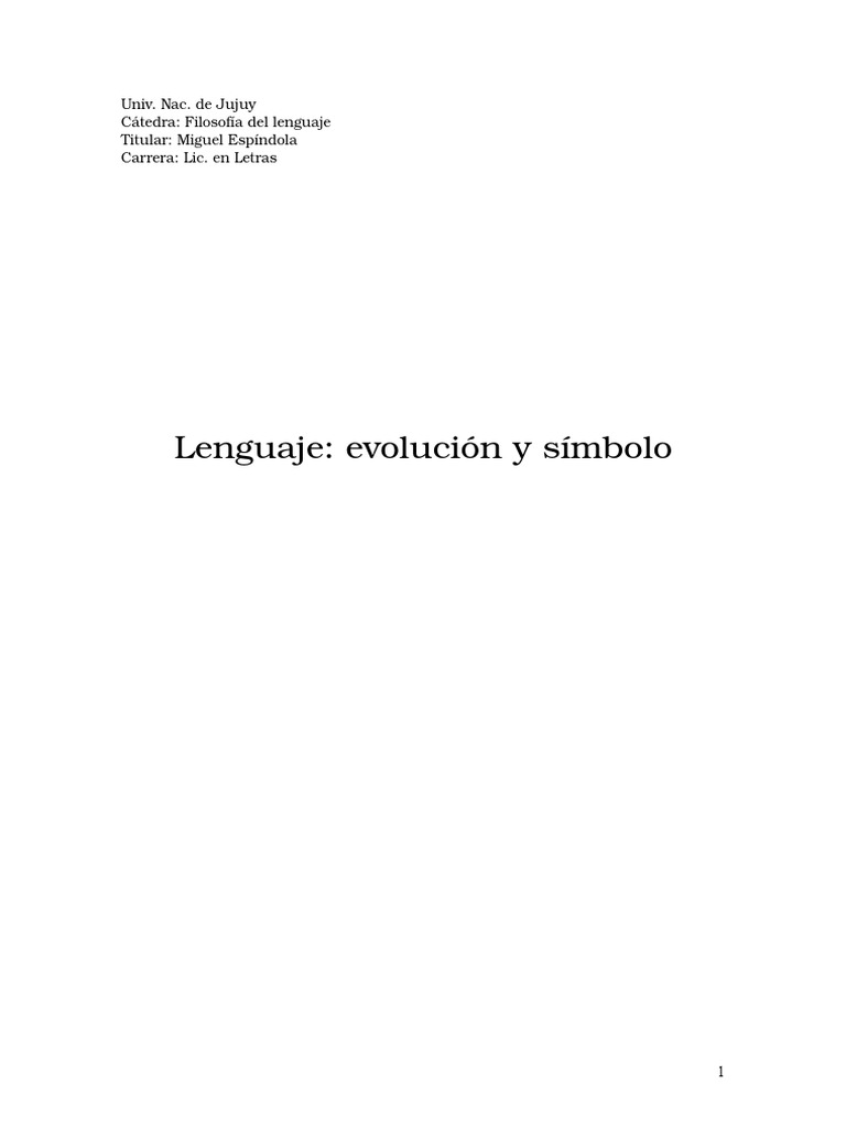 Lenguaje Evolución y Símbolo | PDF | Homo Sapiens | Los símbolos
