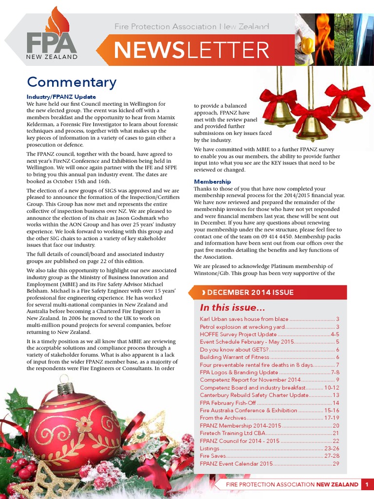 FPANZ Newsletter DECEMBER 2014 | PDF | Apprenticeship | Board Of Directors