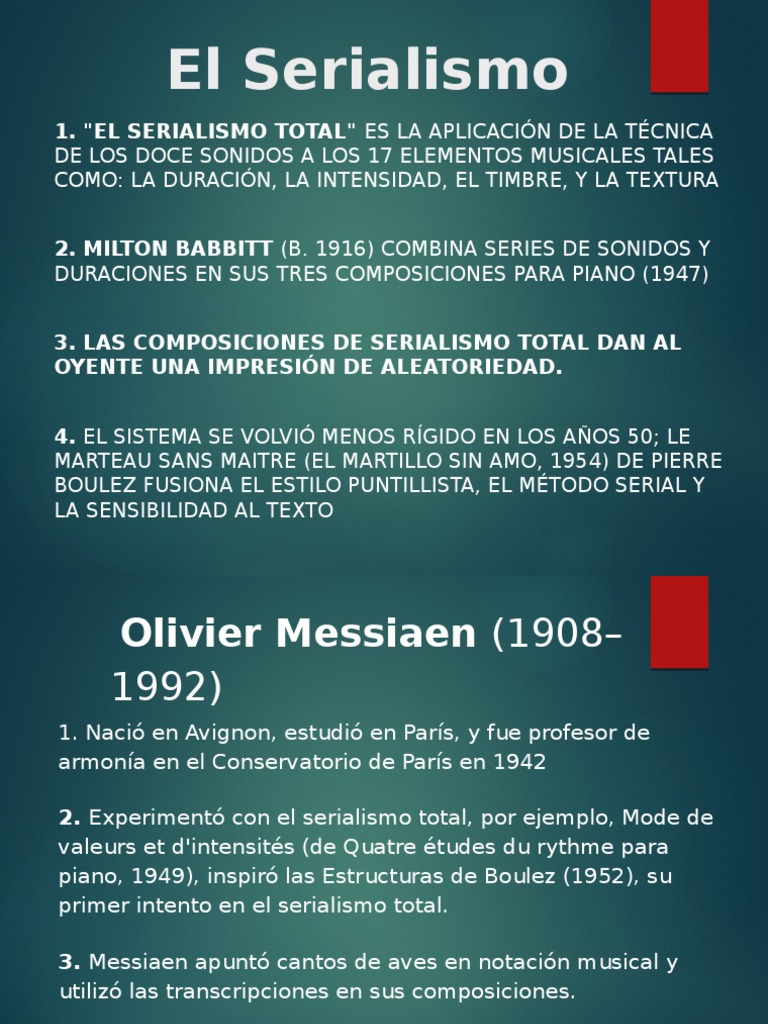 El Serialismo | PDF | Ritmo | Elementos de la música